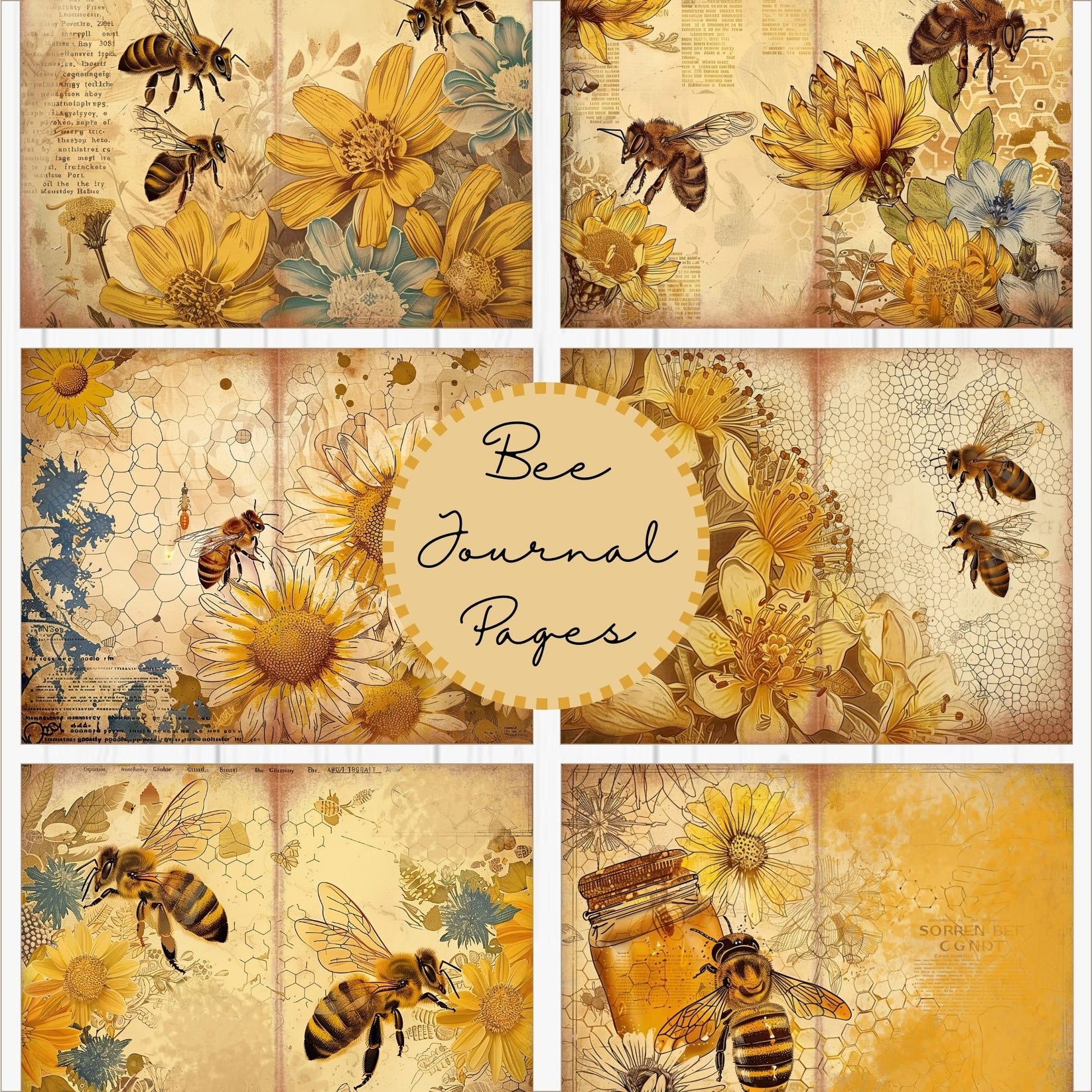 Junk Journal Bee Lined Paper – Country Mouse Prints