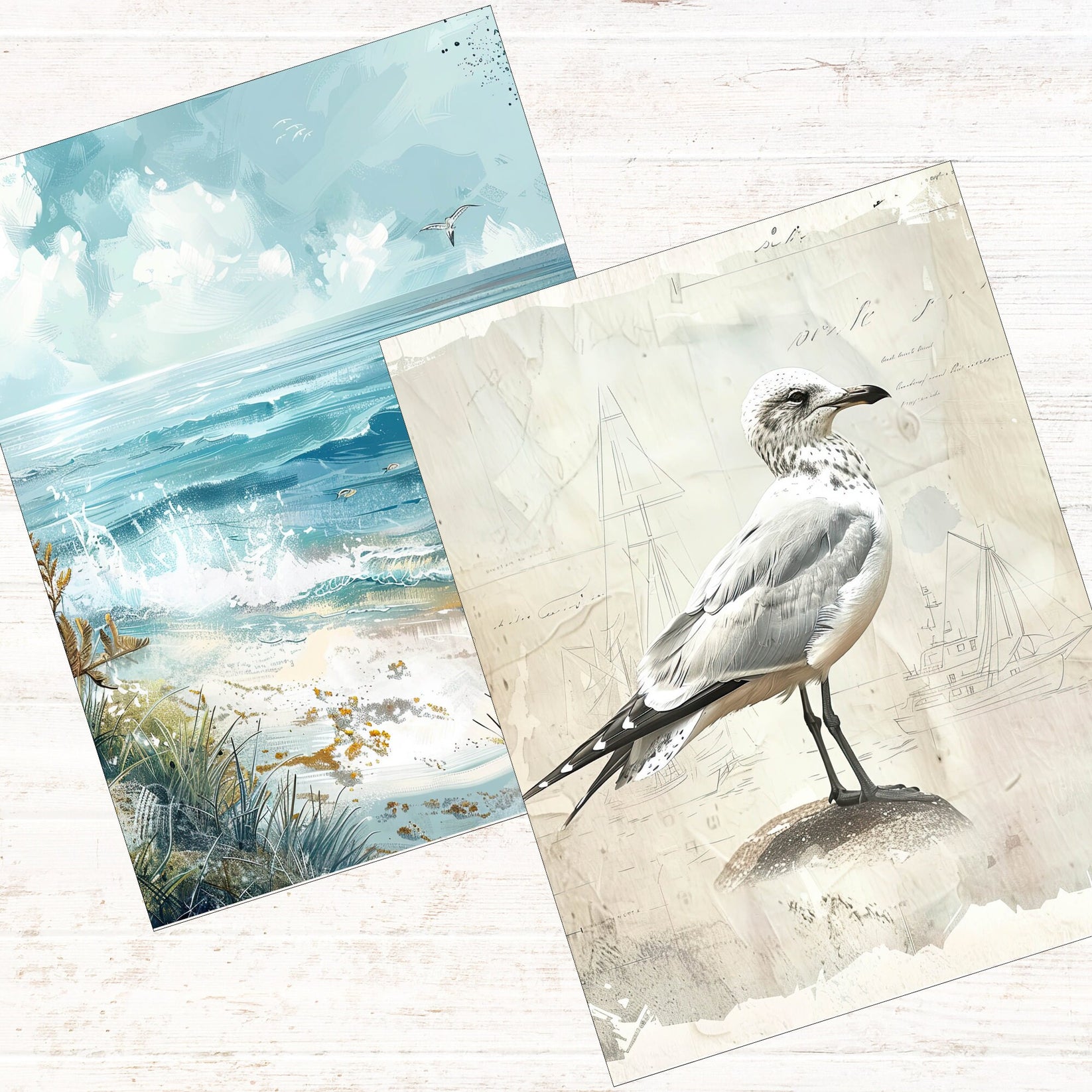 Ocean Junk Journal Paper – Country Mouse Prints